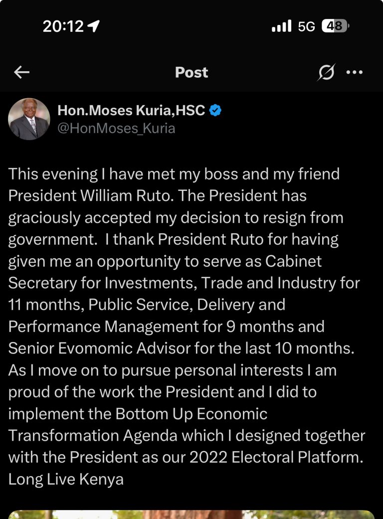 Moses Kuria Resigns from Kenya Kwanza Government - Kenya Insights