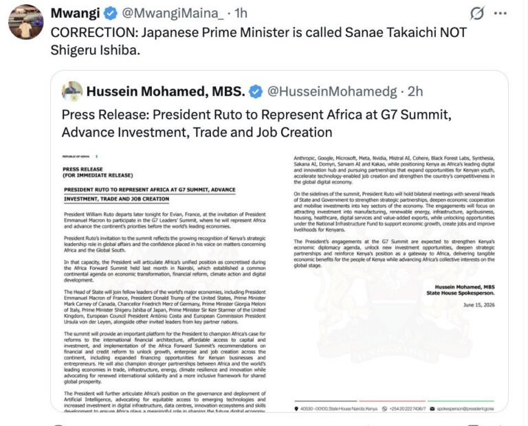 Embarrassing State House Gaffe as Hussein Mohamed Names Wrong Japanese ...